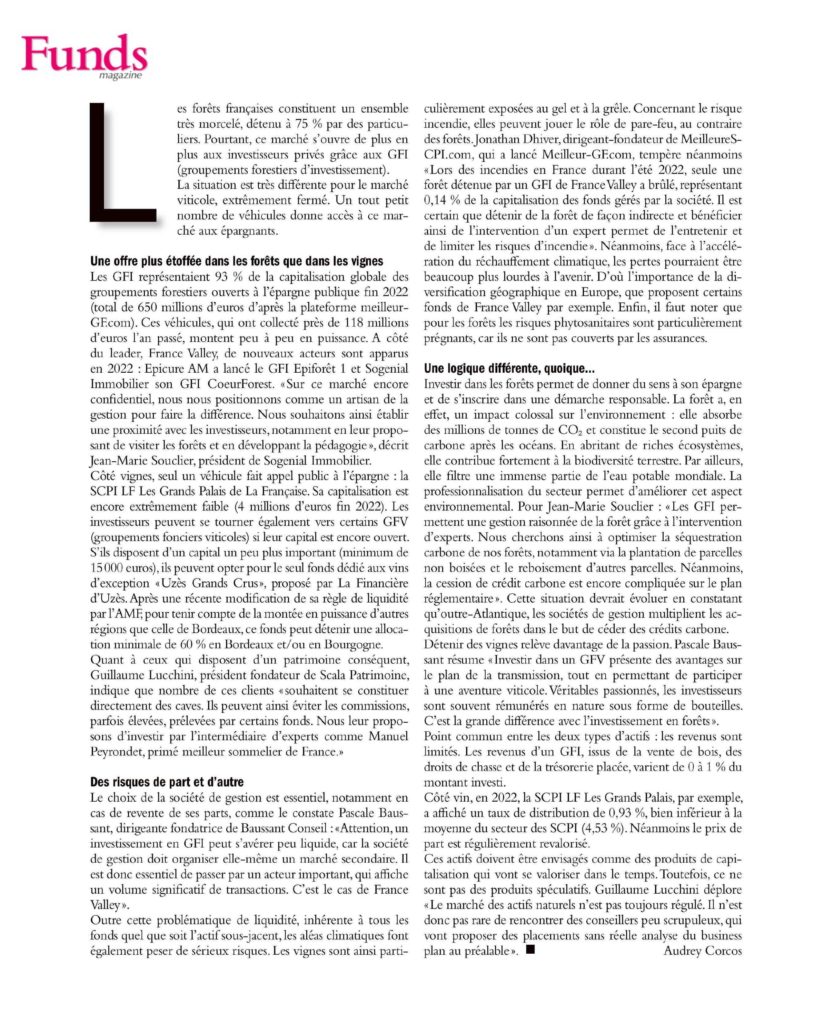 FUNDS MAGAZINE : Investissements dans la forêt et les vignes : une ...